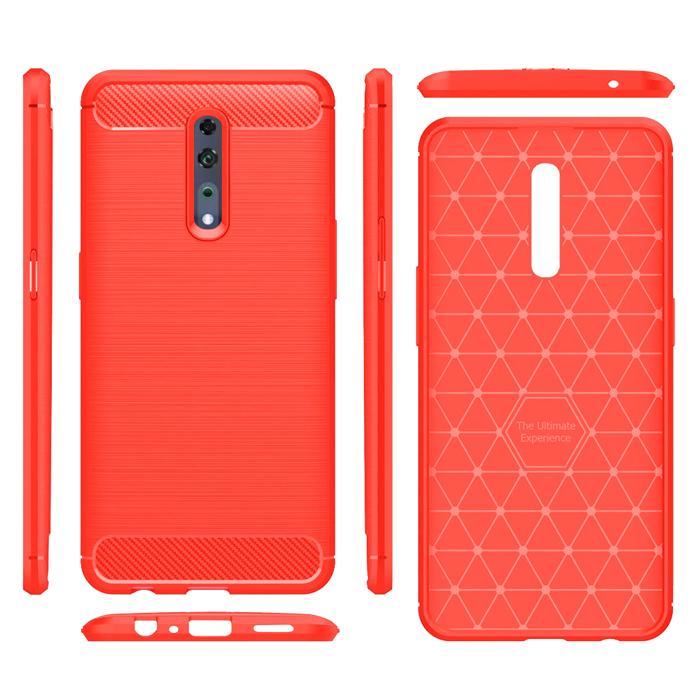 Flexi Slim Carbon Fibre Case for Oppo Reno Z (Red)